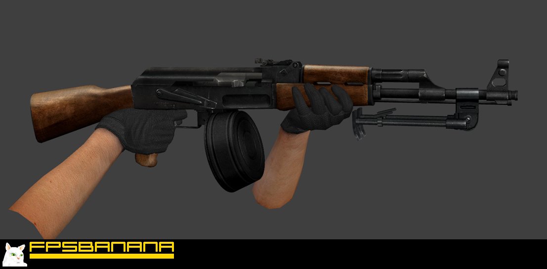 AK-47 in RPK Configuration Mod for Counter-Strike: Source | CS:S Mods