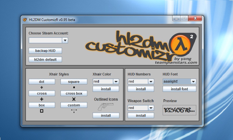 HL2DM Hud CustomizR v0.95b Mod for Half-Life 2: Deathmatch | HL2:DM Mods