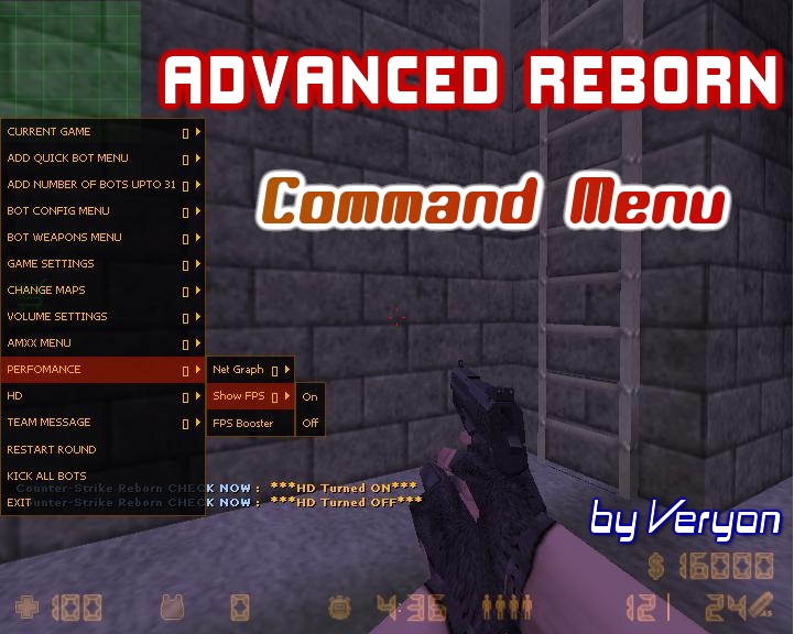 Advanced Reborn Command Menu Mod for Counter-Strike 1.6 | CS1.6 Mods