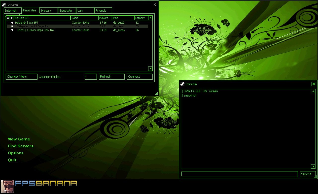 SMoLFs GUI - Mr. Green Mod for Counter-Strike 1.6 | CS1.6 Mods