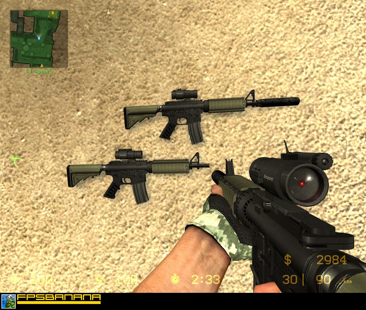 CQB M4A1 *fixed model* improved finger Mod for Counter-Strike: Source ...