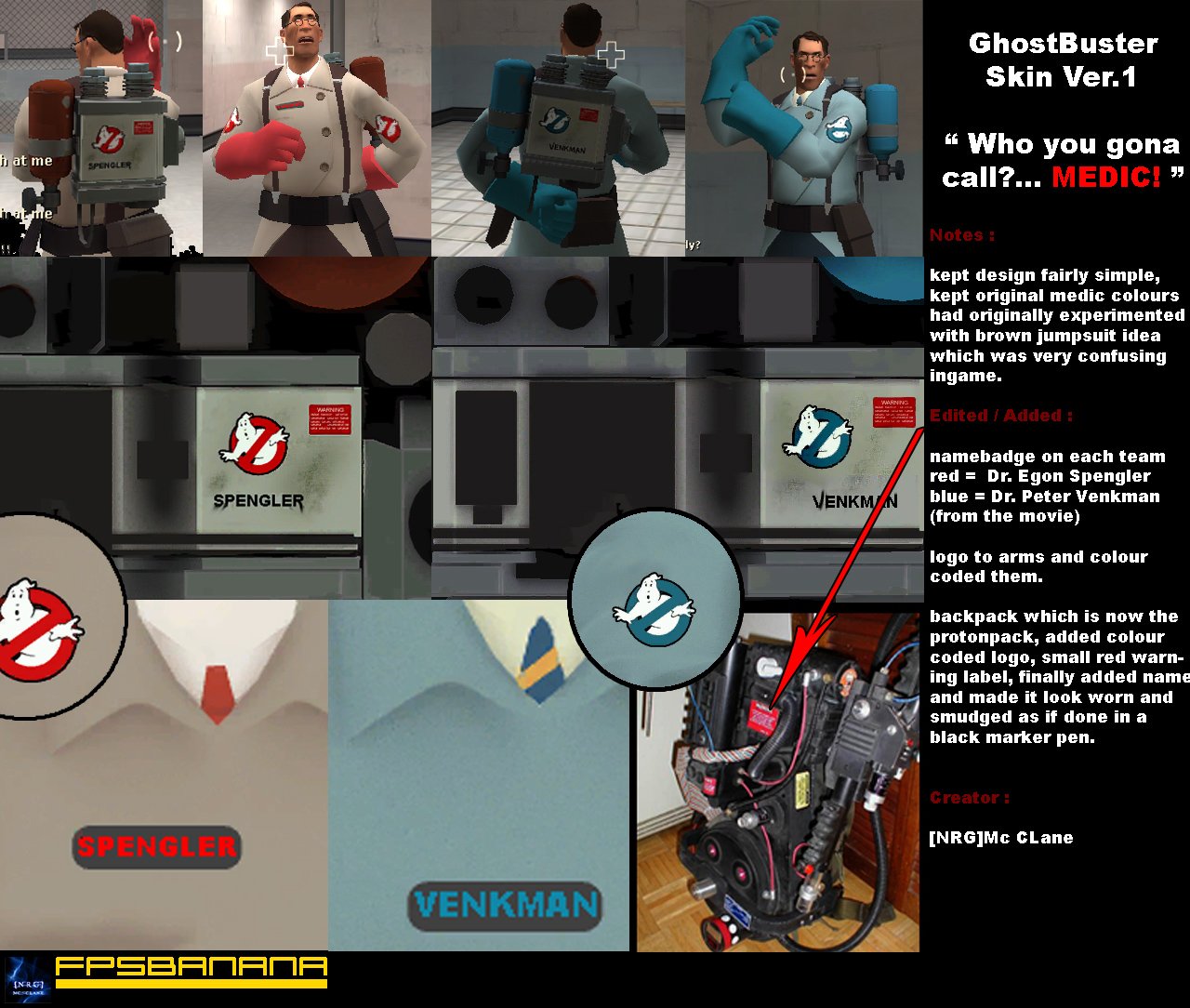 Ghostbuster medic skin Ver.1 [Team Fortress 2] [Mods]