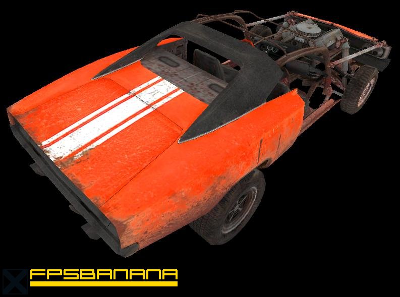 an orange musclecar Mod for Half-Life 2 | HL2 Mods