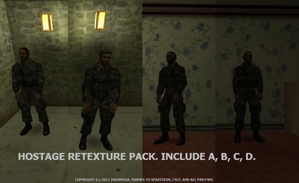 Hostage Retexture Pack Mod for Counter-Strike 1.6 | CS1.6 Mods