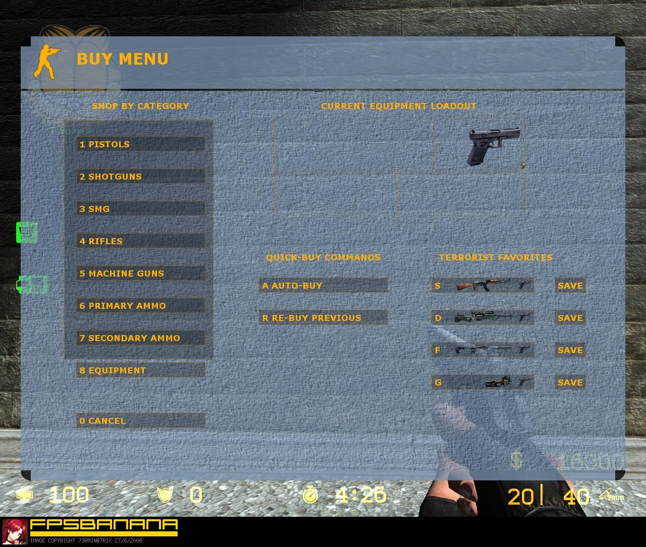 Blue Cloth Buy Menu Mod for Counter-Strike: Source | CS:S Mods