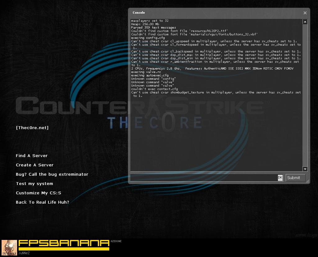 Thec0re Game Menu Mod for Counter-Strike: Source | CS:S Mods