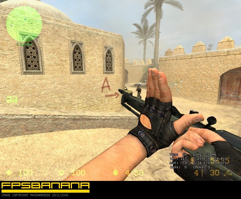 Biker Gloves With Dragon Tattoos On Fore Arm [Counter-Strike: Source ...