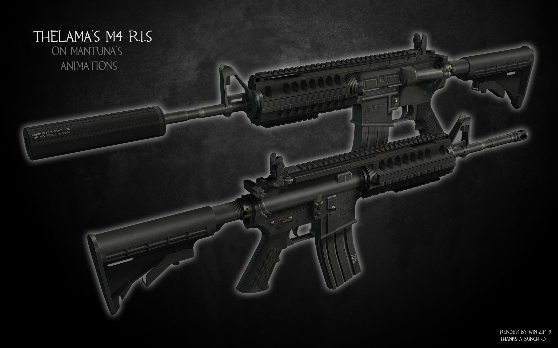 TheLama's M4 RIS on Mantuna's Default M4A1 Anims Mod for Counter-Strike: Source | CS:S Mods