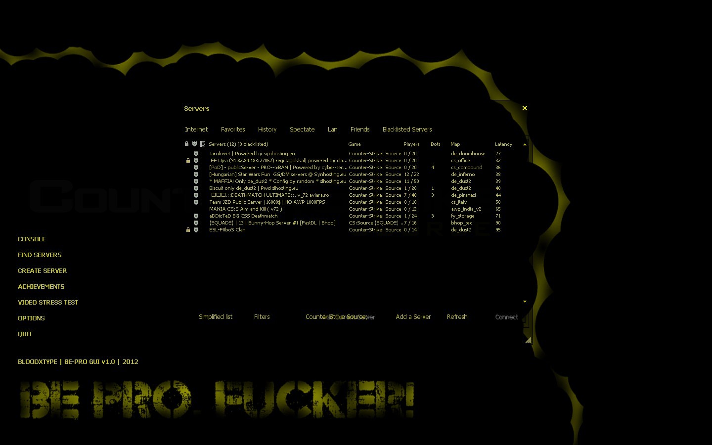 BE-PRO GUI v1.0 [Counter-Strike: Source] [Mods]