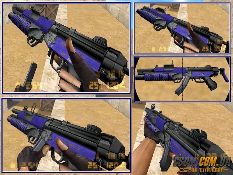 HK MP5 EOD- MP5 Blue Reskin Mod for Counter-Strike 1.6 | CS1.6 Mods