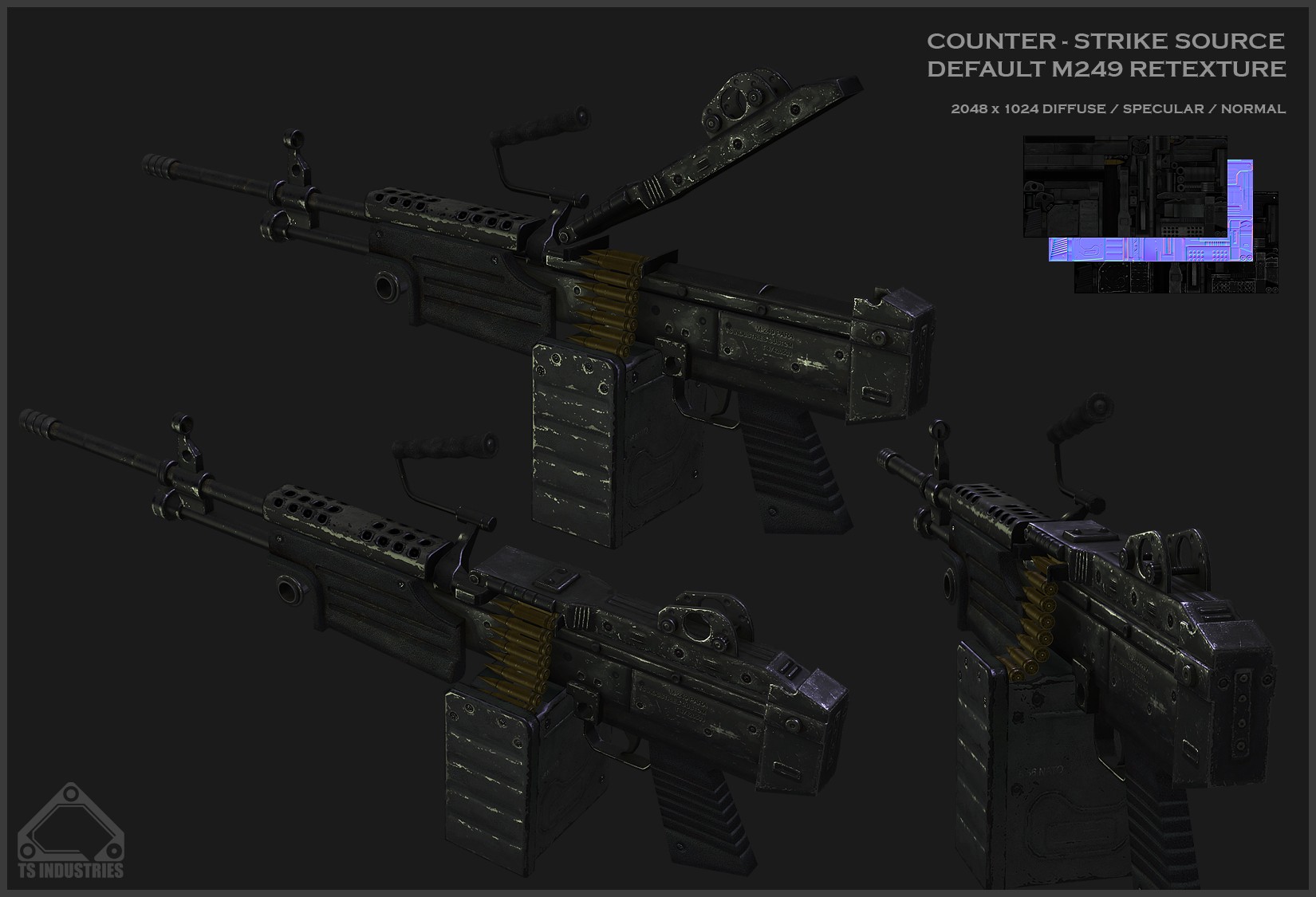 Default M249 dynamic retexture Mod for Counter-Strike: Source | CS:S Mods