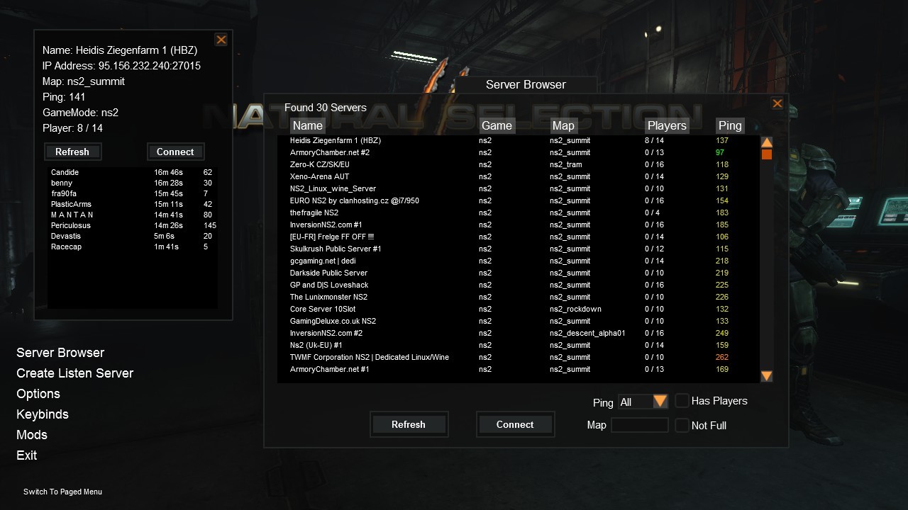 Menu Mod. [Natural Selection 2] [Mods]