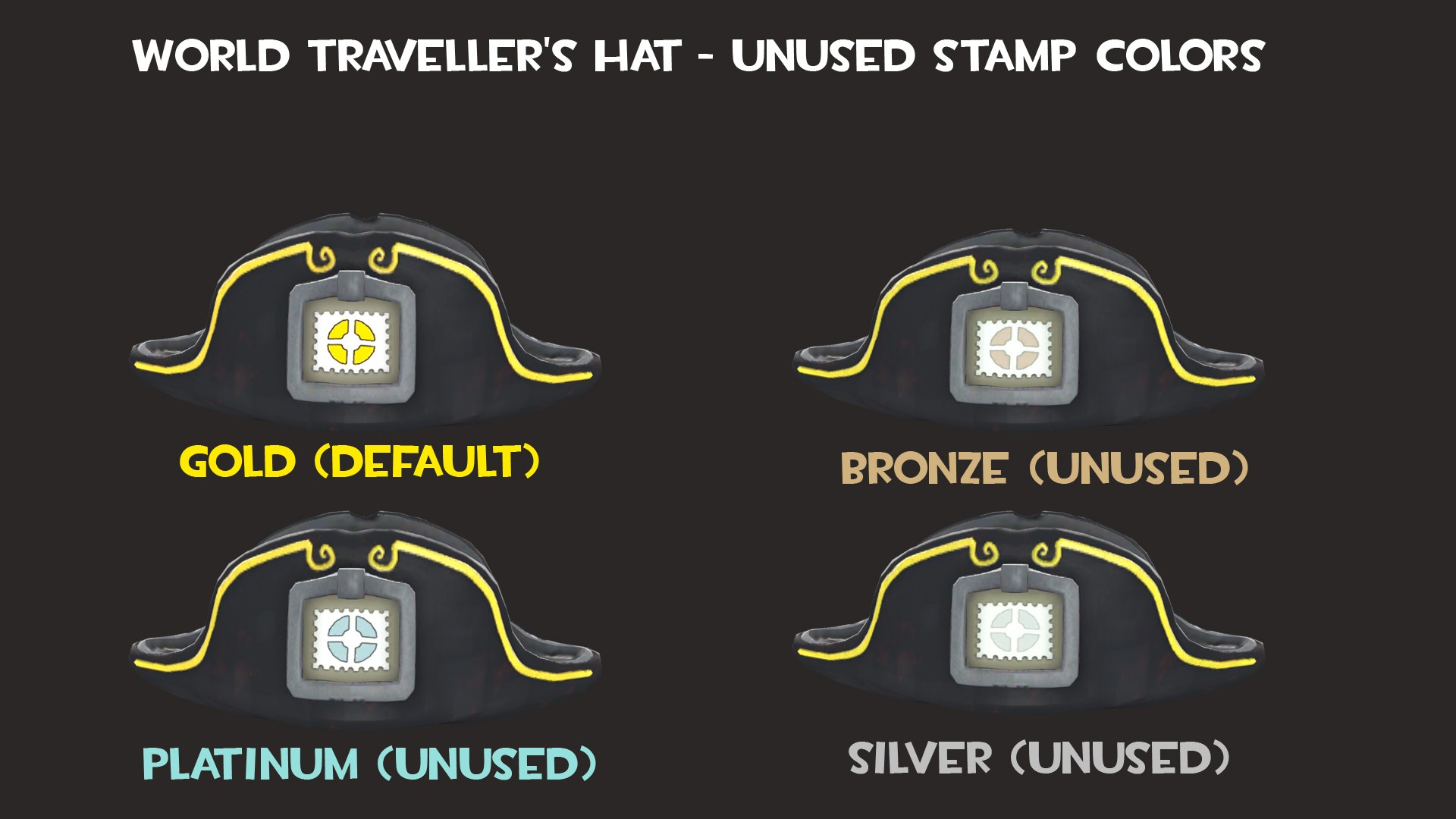 World Traveller's Hat - Unused Stamp Colors Mod for Team Fortress 2 ...