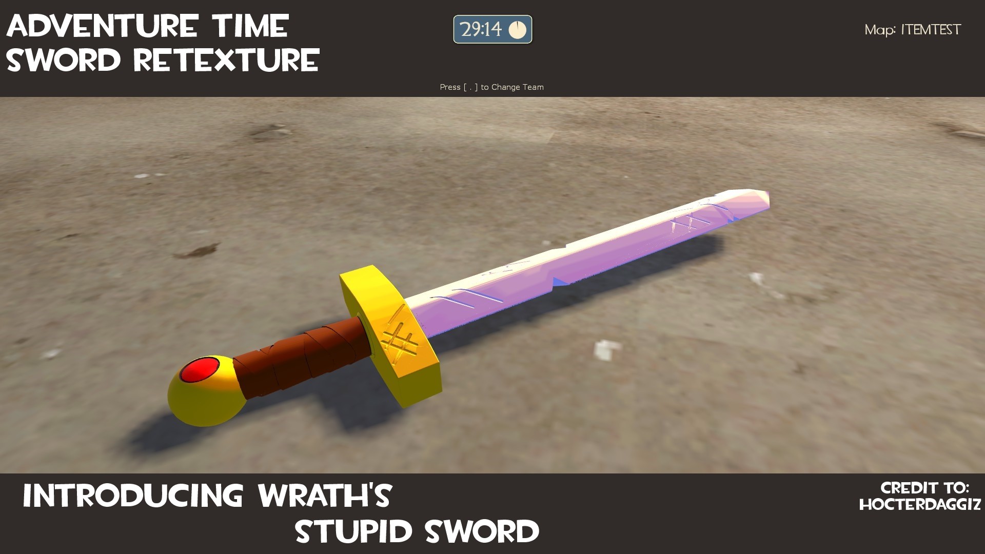 Adventure Time Sword Retexture: Stupid Sword [Team Fortress 2] [Mods]