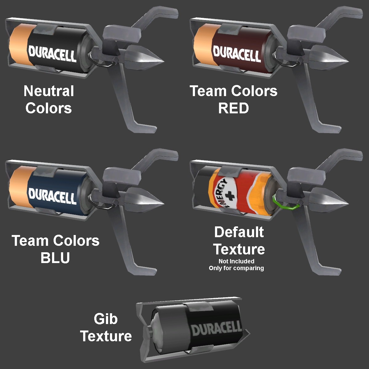 Duracell Battery RR Claws - Includes Team Colors! Mod for Team Fortress ...