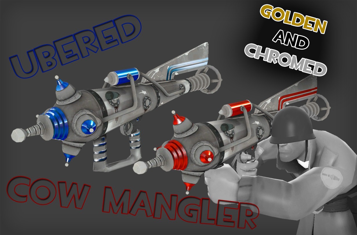 Ubered, Golden and Chromed Cow Mangler 5000 Mod for Team Fortress 2 ...