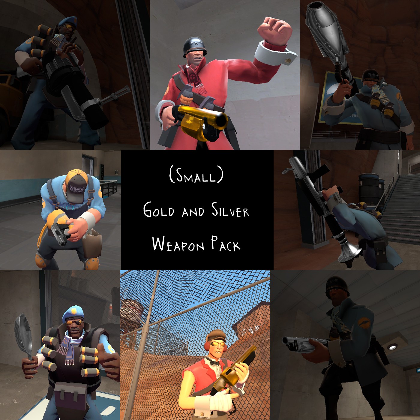 Small Gold and Silver Weapons Pack Mod for Team Fortress 2 | TF2 Mods