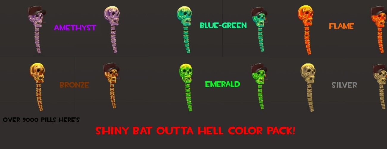 Shiny Bat Outta Hell Color Pack V1.5 Mod for Team Fortress 2 | TF2 Mods
