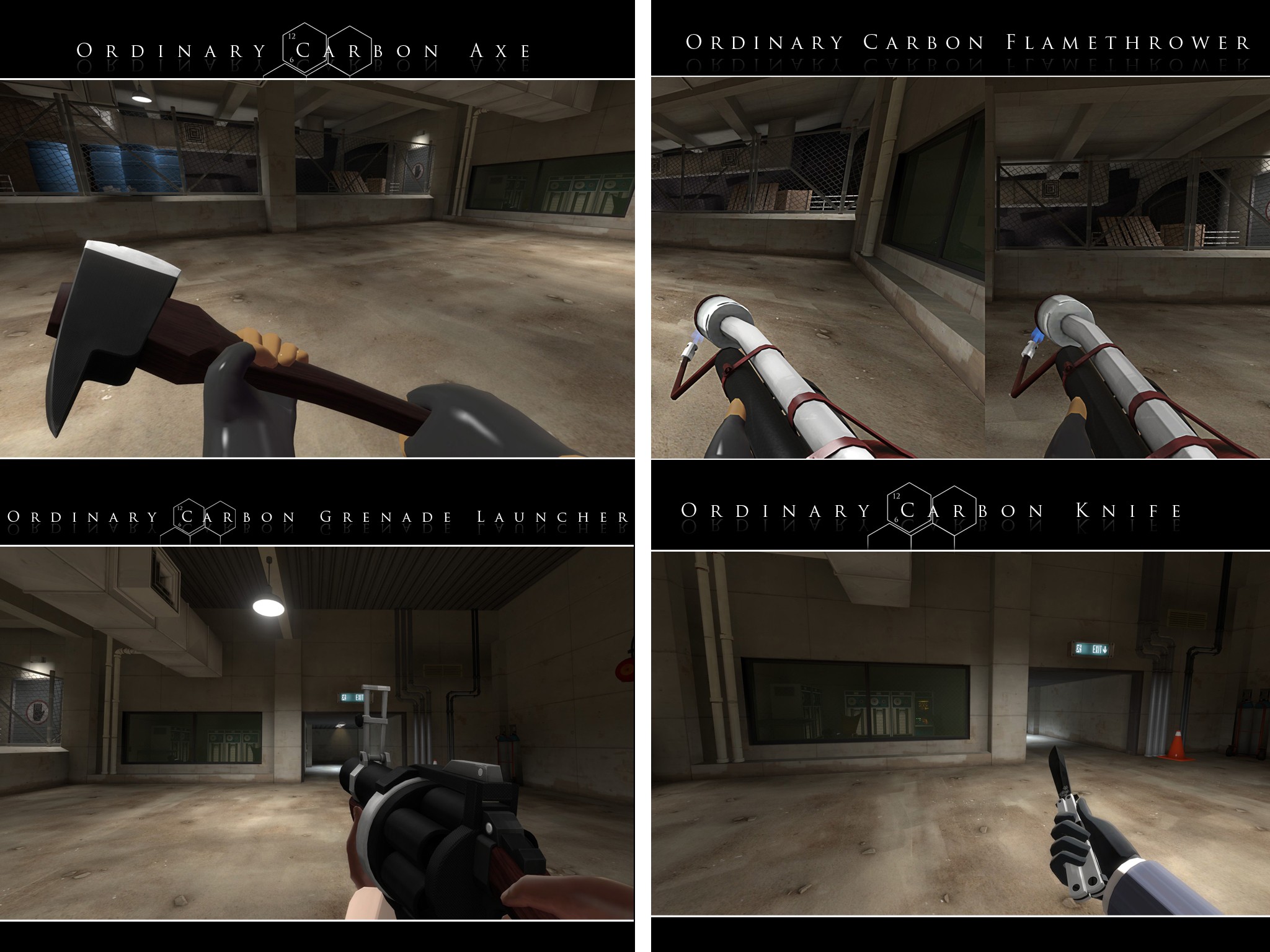 Ordinary Carbon Stock Weapons *REUPLOAD* Mod for Team Fortress 2 | TF2 Mods