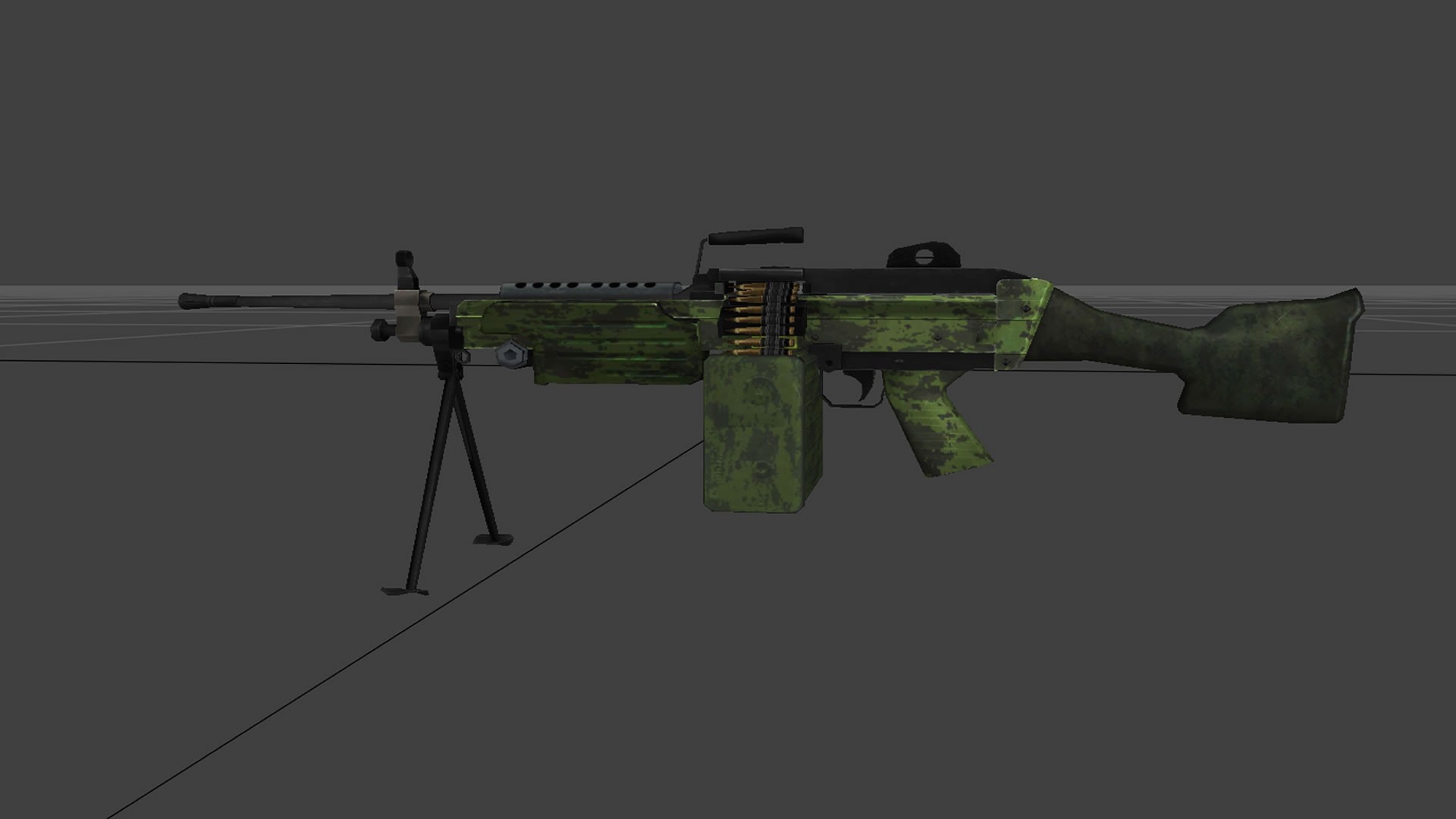 M249 saw retextured with digi camo [Battlefield 2] [Mods]