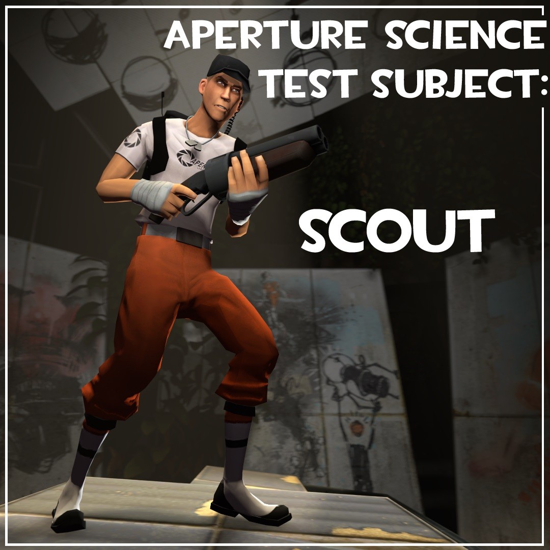 Aperture Test Subject Scout Mod for Team Fortress 2 | TF2 Mods
