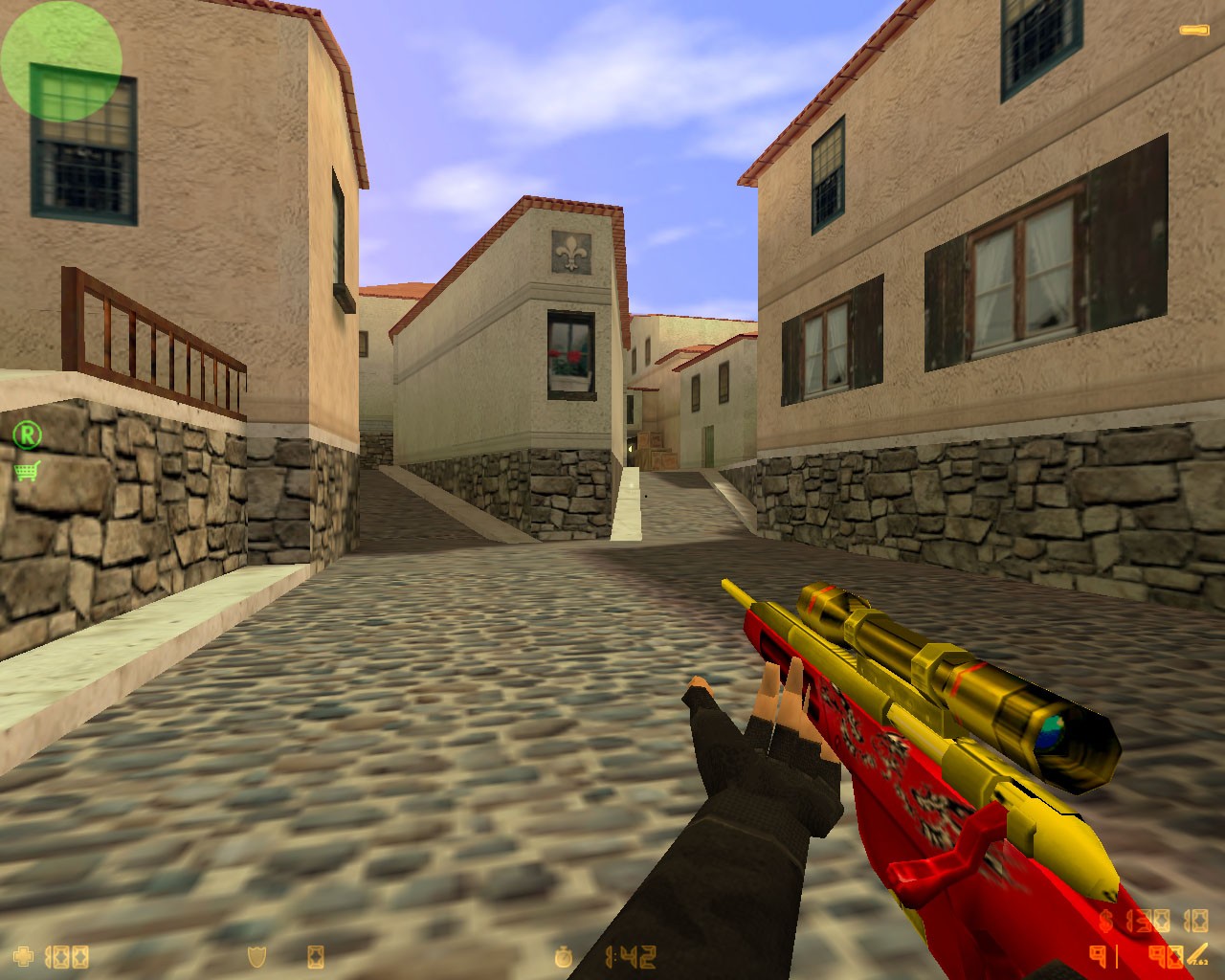 Red-Yellow Scout Skin + New gloves Mod for Counter-Strike 1.6 | CS1.6 Mods