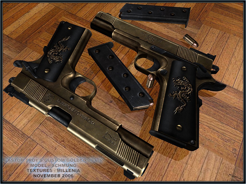 Castor Troy's Custom Golden 1911's On IIOPN [Counter-Strike 1.6] [Mods]
