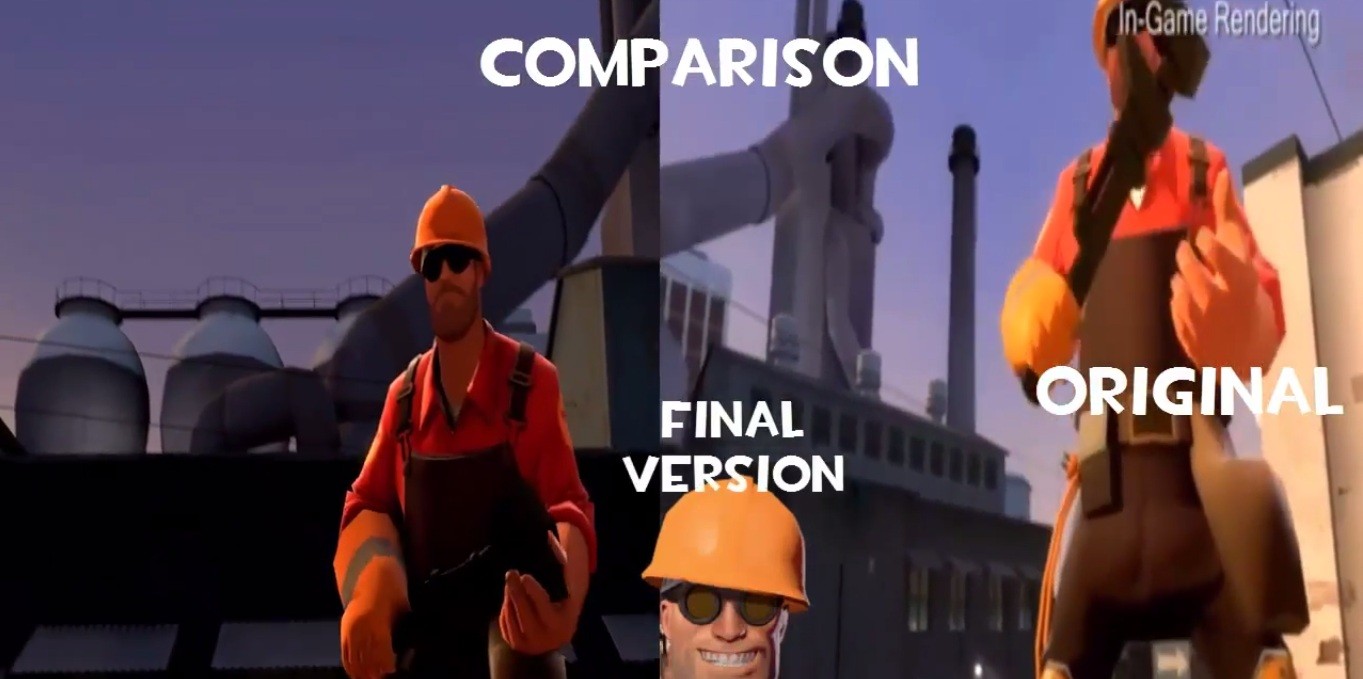 BETTER illustrative rendering engineer face :D Mod for Team Fortress 2 ...