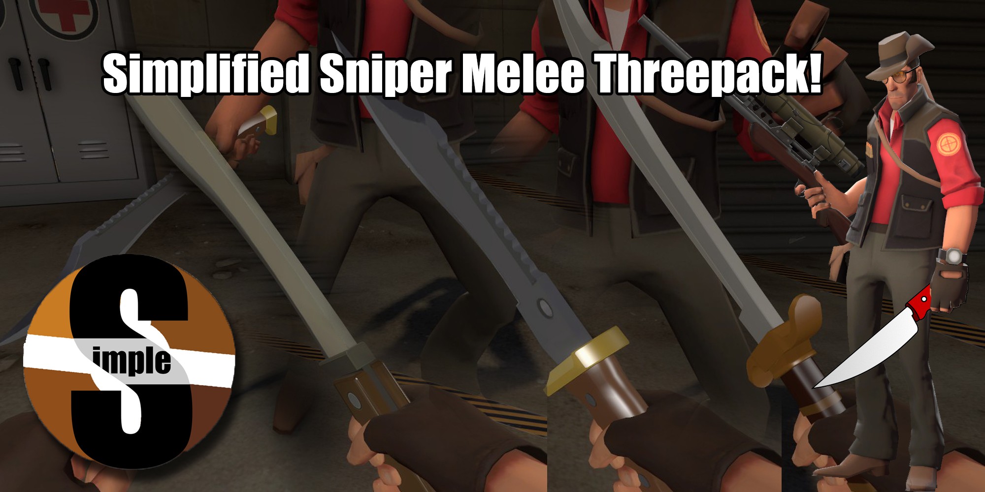 Simplified Sniper Melee Pack Mod for Team Fortress 2 | TF2 Mods