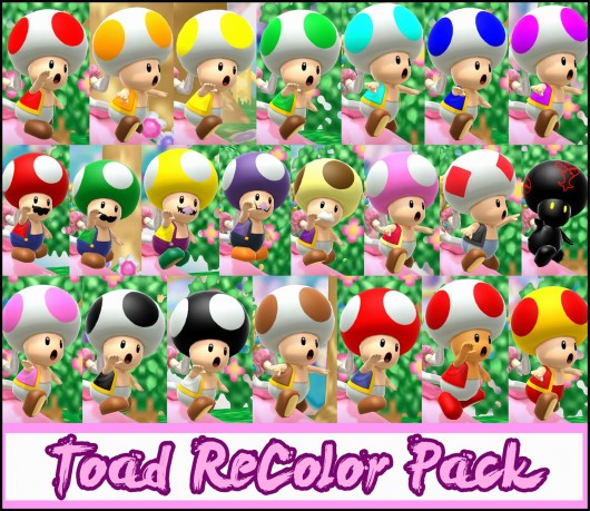 Toad Recolor Pack [Super Smash Bros. (Wii U)] [Mods]
