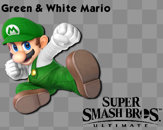 Green & White Mario [Super Smash Bros. Ultimate] [Mods]