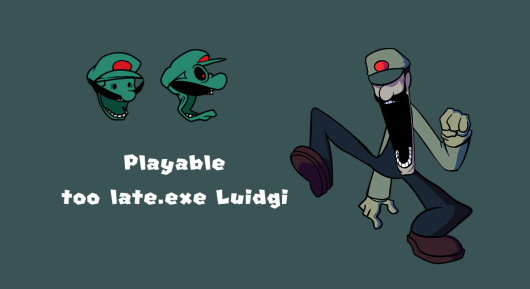 Playable too late.exe Luigi Mod for Friday Night Funkin' | FNF Mods