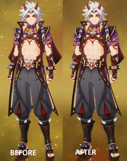 Arataki Itto Large Back and Wide Shoulders Mod for Genshin Impact | GI Mods