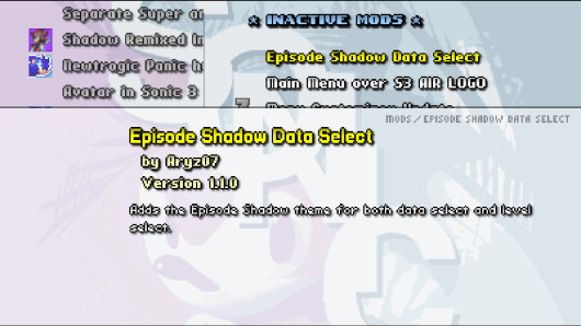 Sonic Forces: Episode Shadow "Data Select" Mod for Sonic 3 A.I.R ...