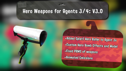 (v3) Hero Weapons for Agent 3 & 4 [Super Smash Bros. Ultimate] [Mods]