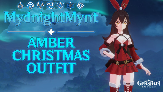 Christmas Amber Outfit Mod for Genshin Impact | GI Mods