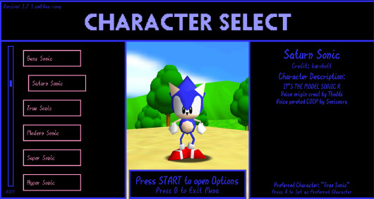 [CS] Sonic Character Select Pack Mod for Super Mario 64 PC Port | SM64 ...