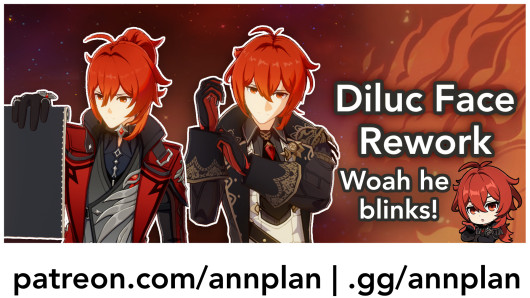 Diluc Face Rework Mod for Genshin Impact | GI Mods