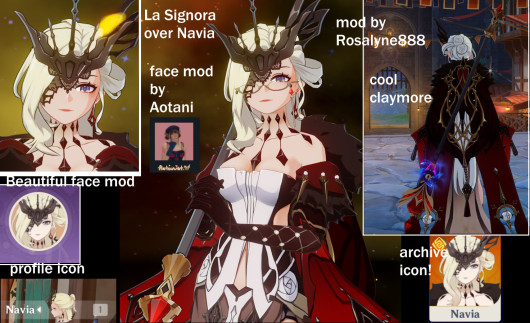 Signora Navia [+ face mod] Mod for Genshin Impact | GI Mods