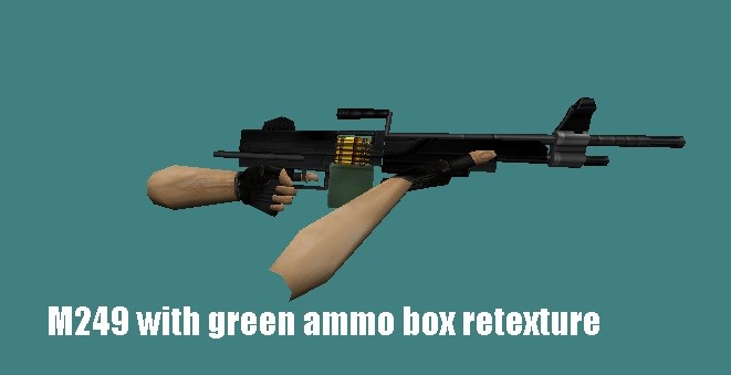 M249 with green ammo box retexture Mod for Counter-Strike 1.6 | CS1.6 Mods