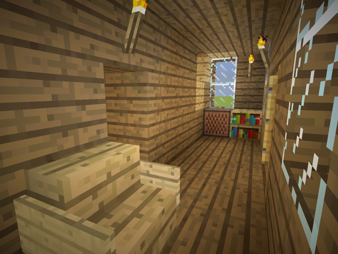 Cozy Cabin With Fireplace [Minecraft] [Mods]