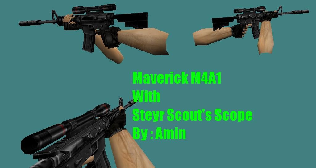 Maverick M4A1 With Steyr Scout's SCope [Counter-Strike 1.6] [Mods]