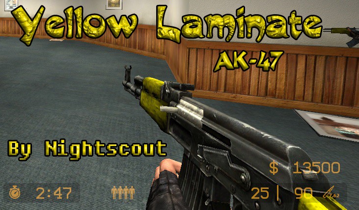 AK-47 Yellow Laminate [Counter-Strike: Source] [Mods]