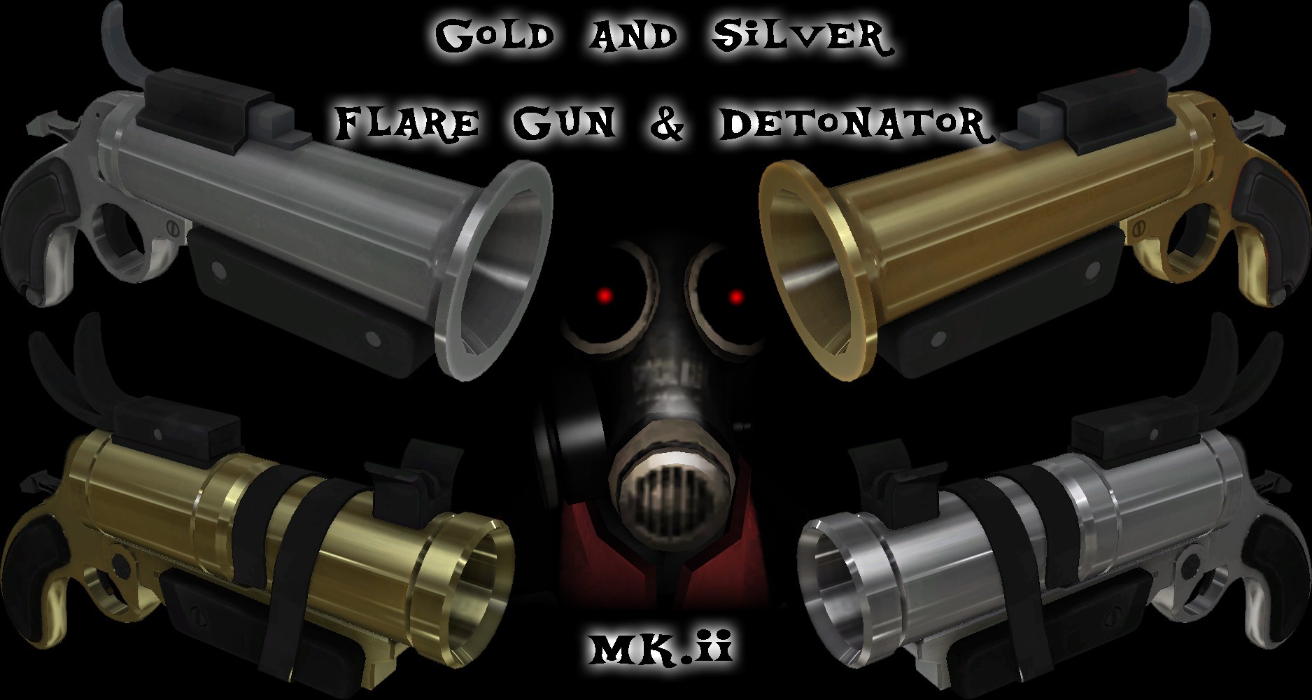 Gold and Silver Flare Gun and Detonator MK.II [Team Fortress 2] [Mods]