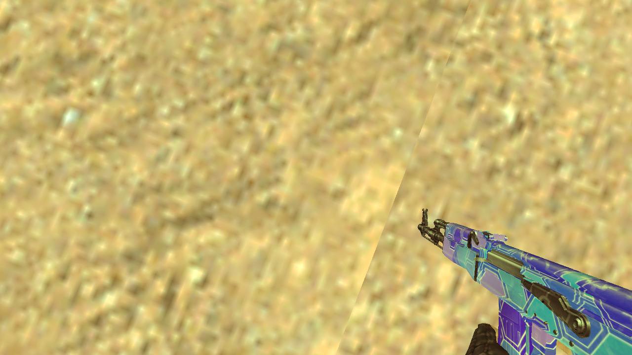 AK-47 HQ Red/Blue Hexagonal Mod for Counter-Strike: Online | CS:O Mods
