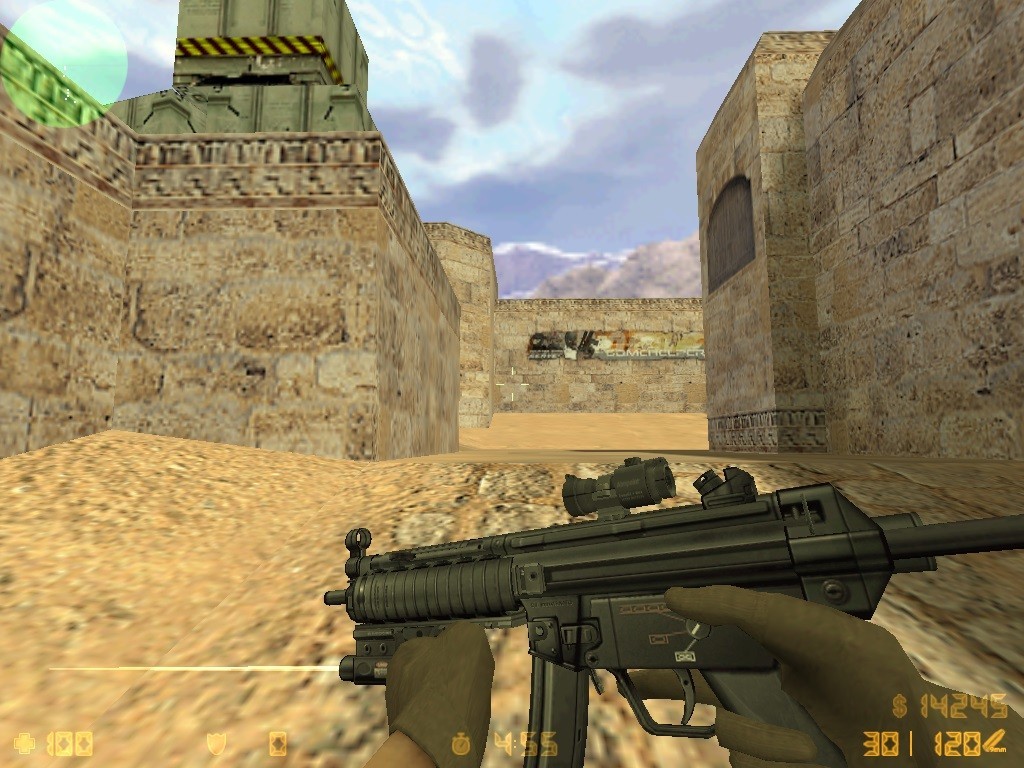 MP5 RIS GO Anims W Aimpoint & Working LAM [Counter-Strike 1.6] [Mods]