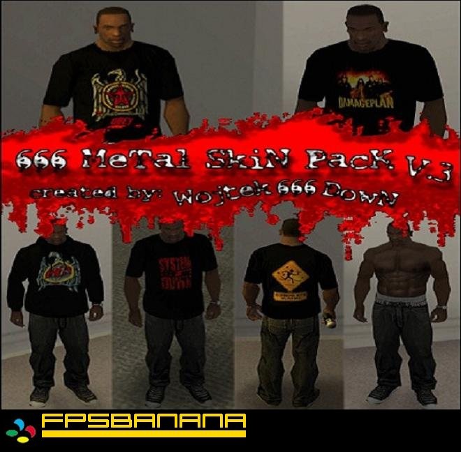 666 Metal Skin Pack Mod for Grand Theft Auto: San Andreas | GTA:SA Mods