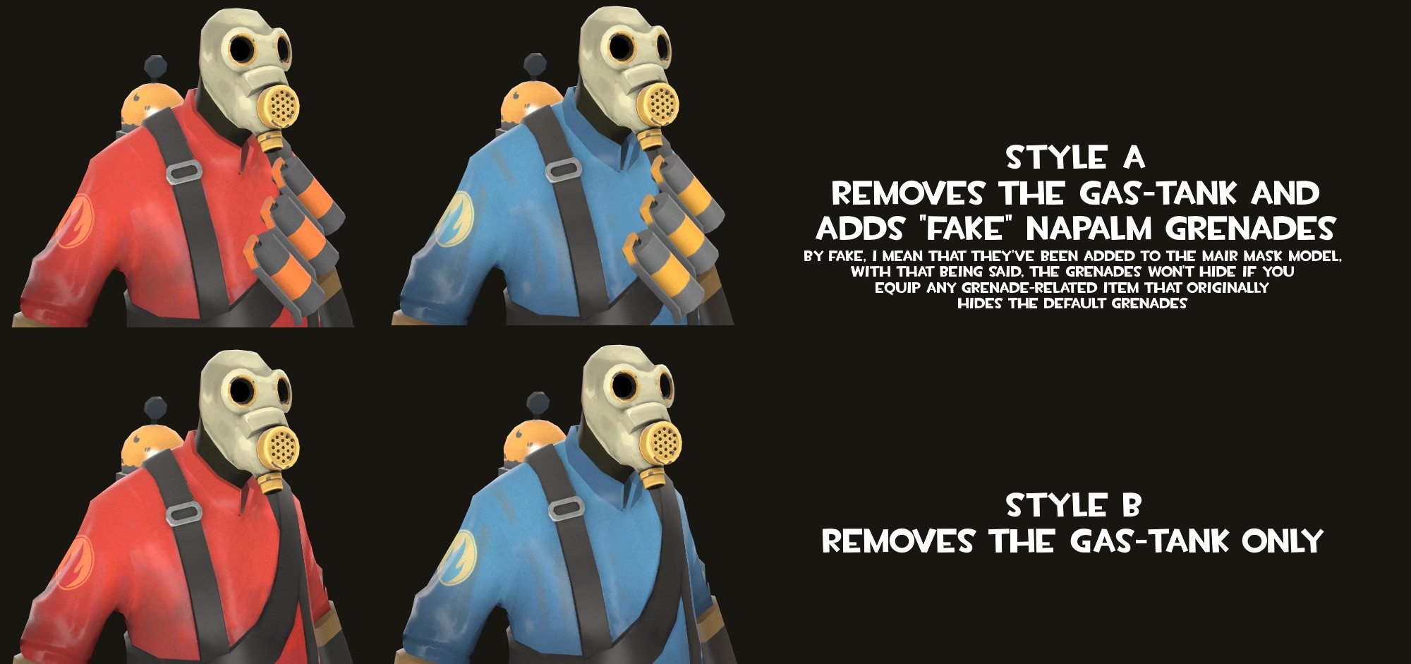 Gas-tank less Mair Mask [Team Fortress 2] [Mods]