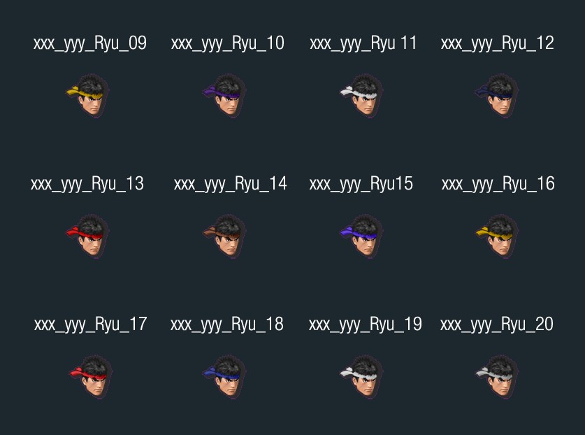 Ryu Alternate Colors CSPs [Super Smash Bros. (Wii U)] [Mods]