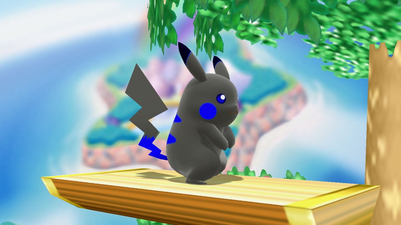 Black and Blue Pikachu [Super Smash Bros. (Wii U)] [Mods]